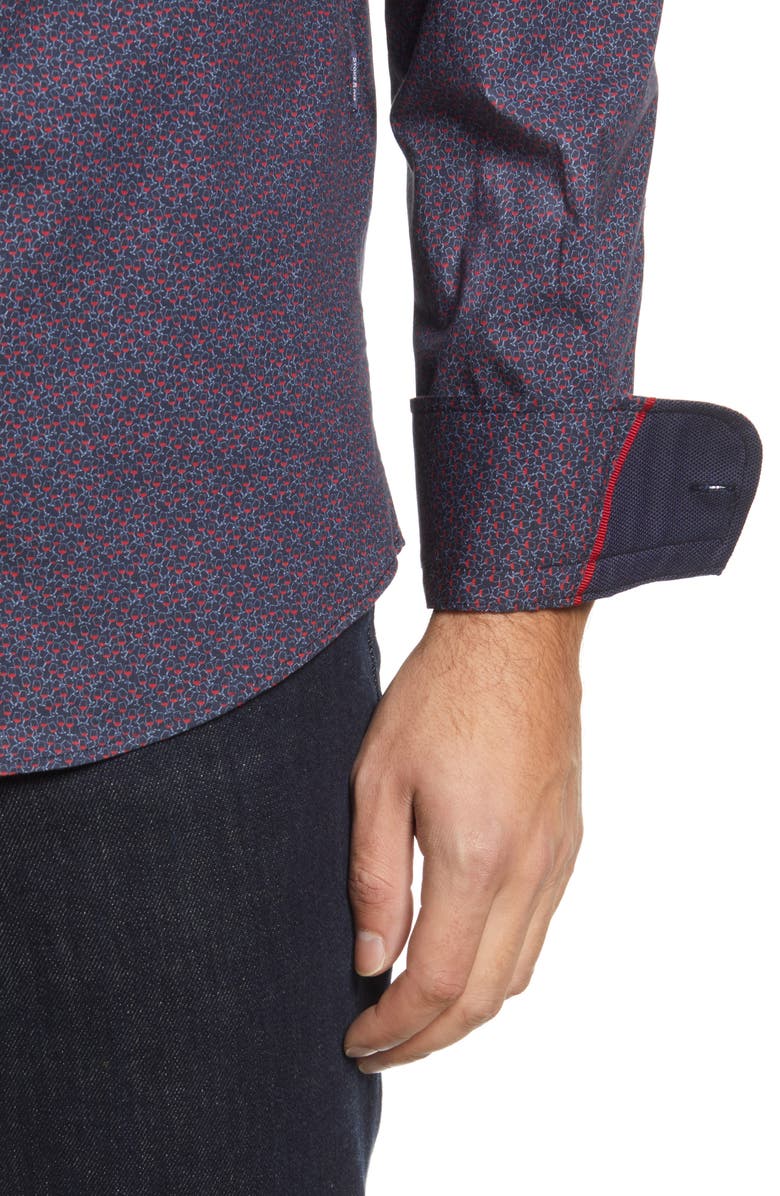 Stone Rose Wine Glass Print Stretch Button-Up Shirt | Nordstromrack