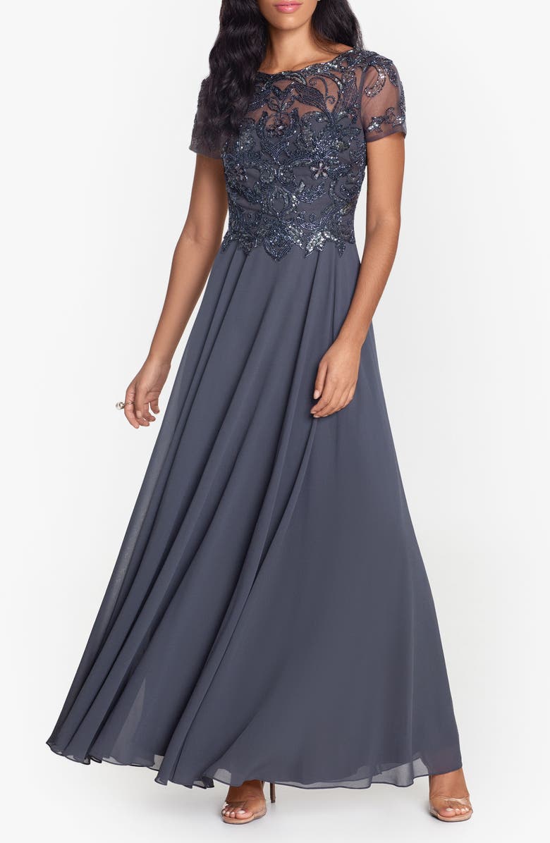 Xscape Evenings Beaded Bodice Chiffon Gown | Nordstromrack