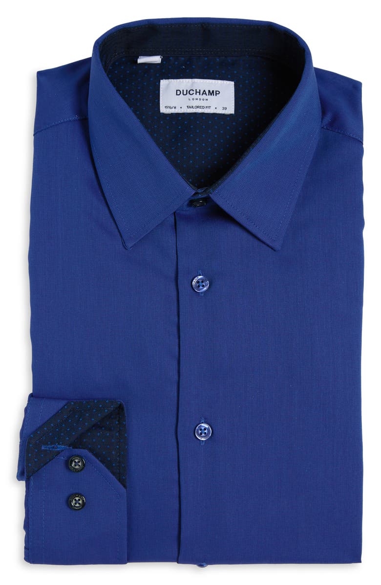 Duchamp Tailored Fit Solid Textured Dress Shirt | Nordstromrack