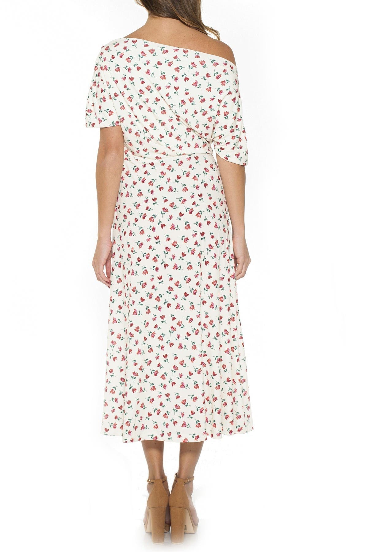 Alexia Admor Kaelyn Draped One Shoulder Floral Midi Dress | Nordstromrack