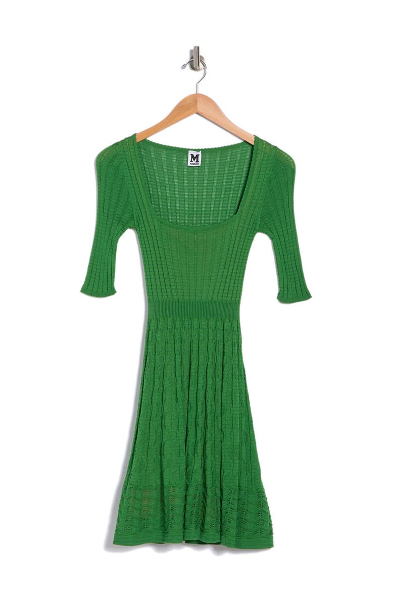 Missoni Square Neck Elbow Sleeve Fit & Flare Sweater Dress | Nordstromrack