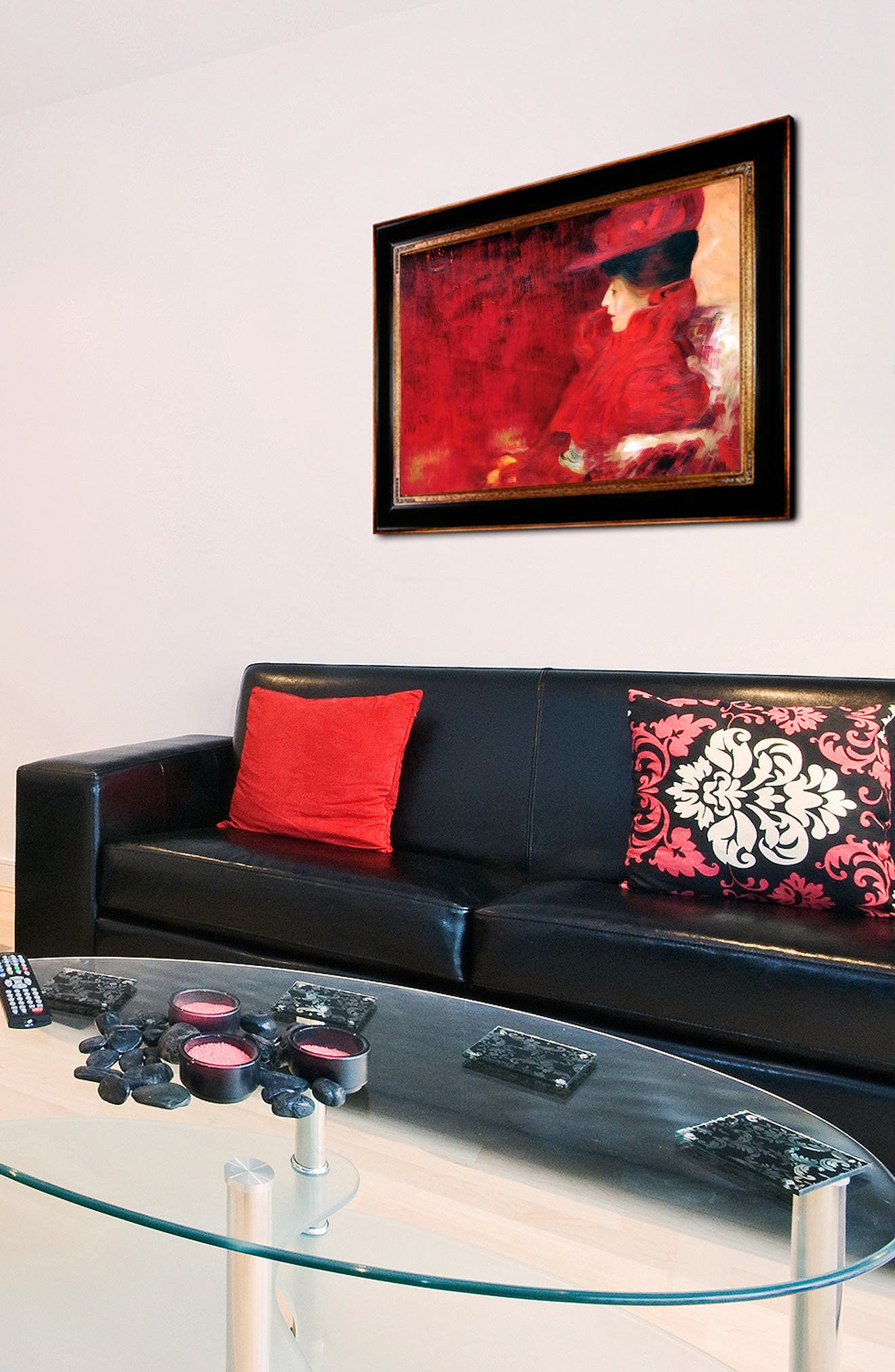 OVERSTOCK ART 'Lady In An Armchair' by Gustav Klimt Framed Oil Painting ...