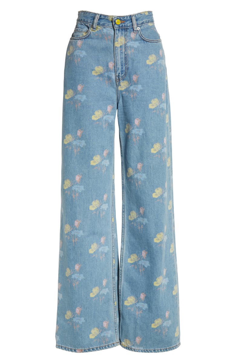 Ganni Magny Indigo Print Organic Cotton Jeans | Nordstromrack