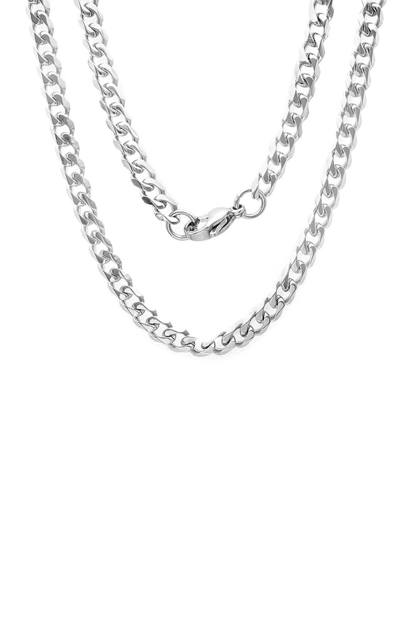 HMY JEWELRY Stainless Steel Curb Chain Necklace | Nordstromrack