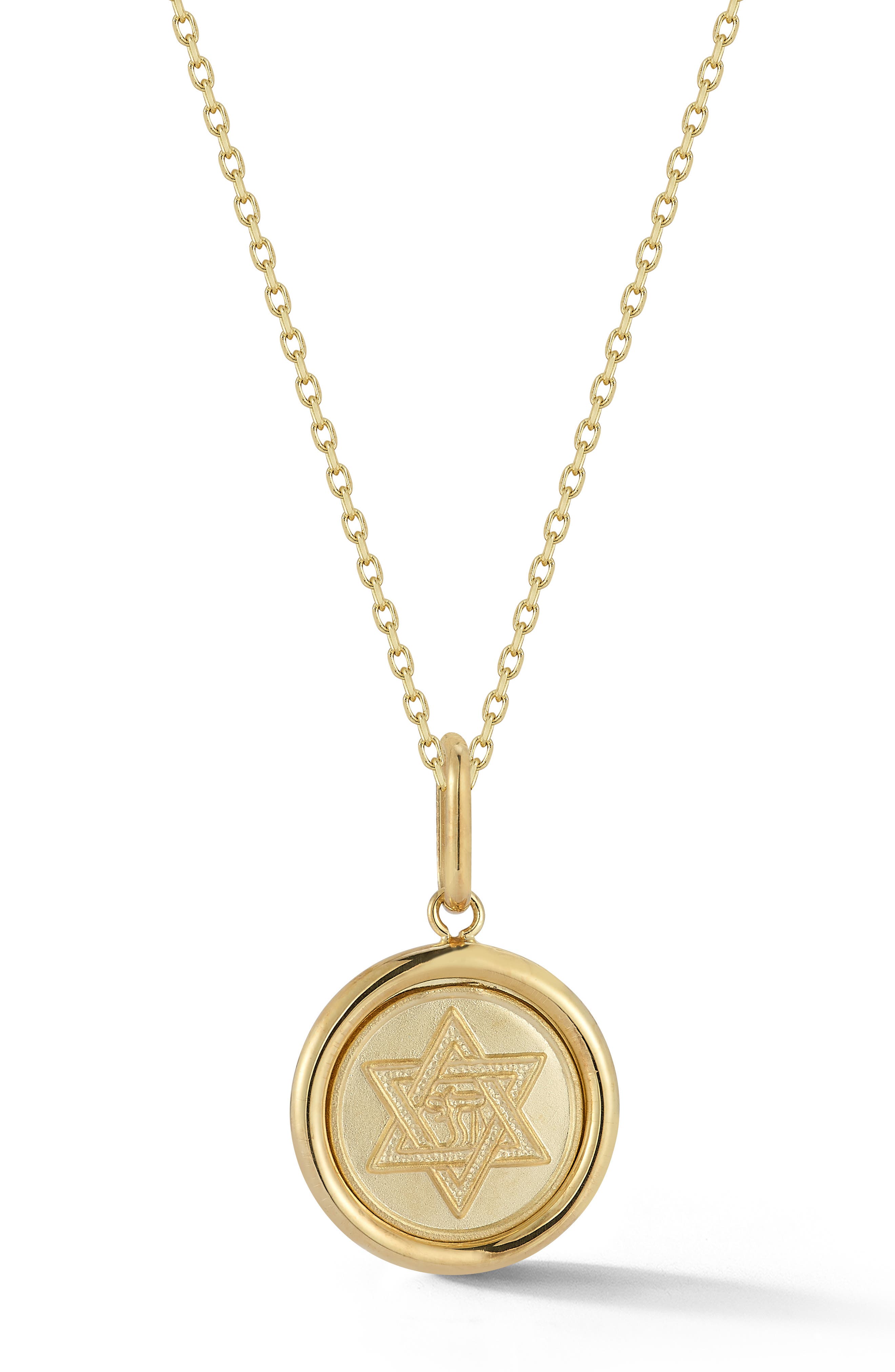 Ember Fine Jewelry 14K Yellow Gold Star of David Medallion Pendant ...