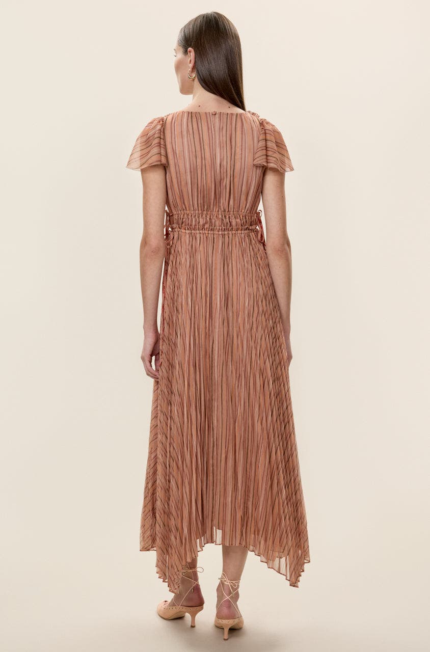 Rebecca Taylor Celeste Stripe Pleated Dress | Nordstrom