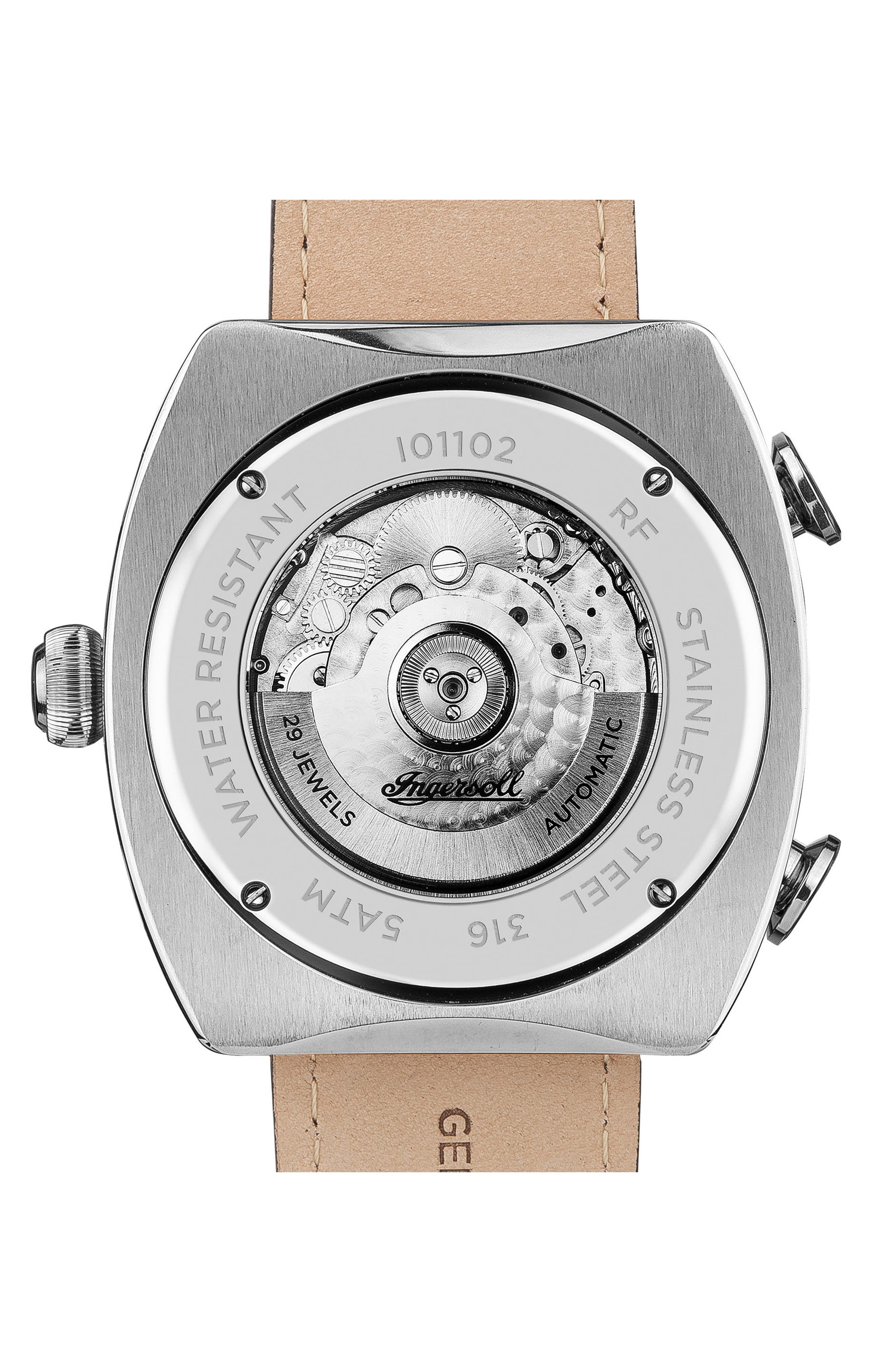Ingersoll Michigan Automatic Multifunction Leather Strap Watch, 45mm ...