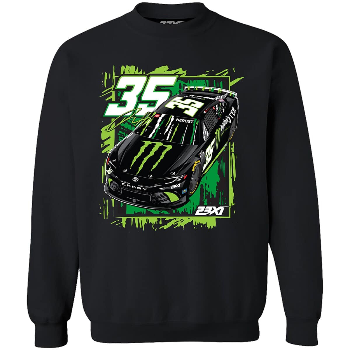23XI Racing Men's 23XI Racing Black Riley Herbst Monster Car Sweatshirt ...
