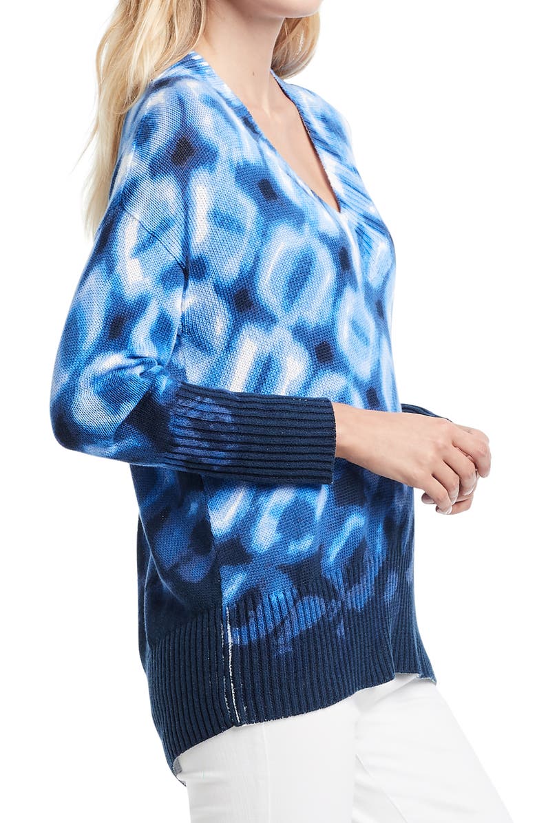NIC+ZOE Shibori Cotton Blend V-Neck Sweater | Nordstromrack