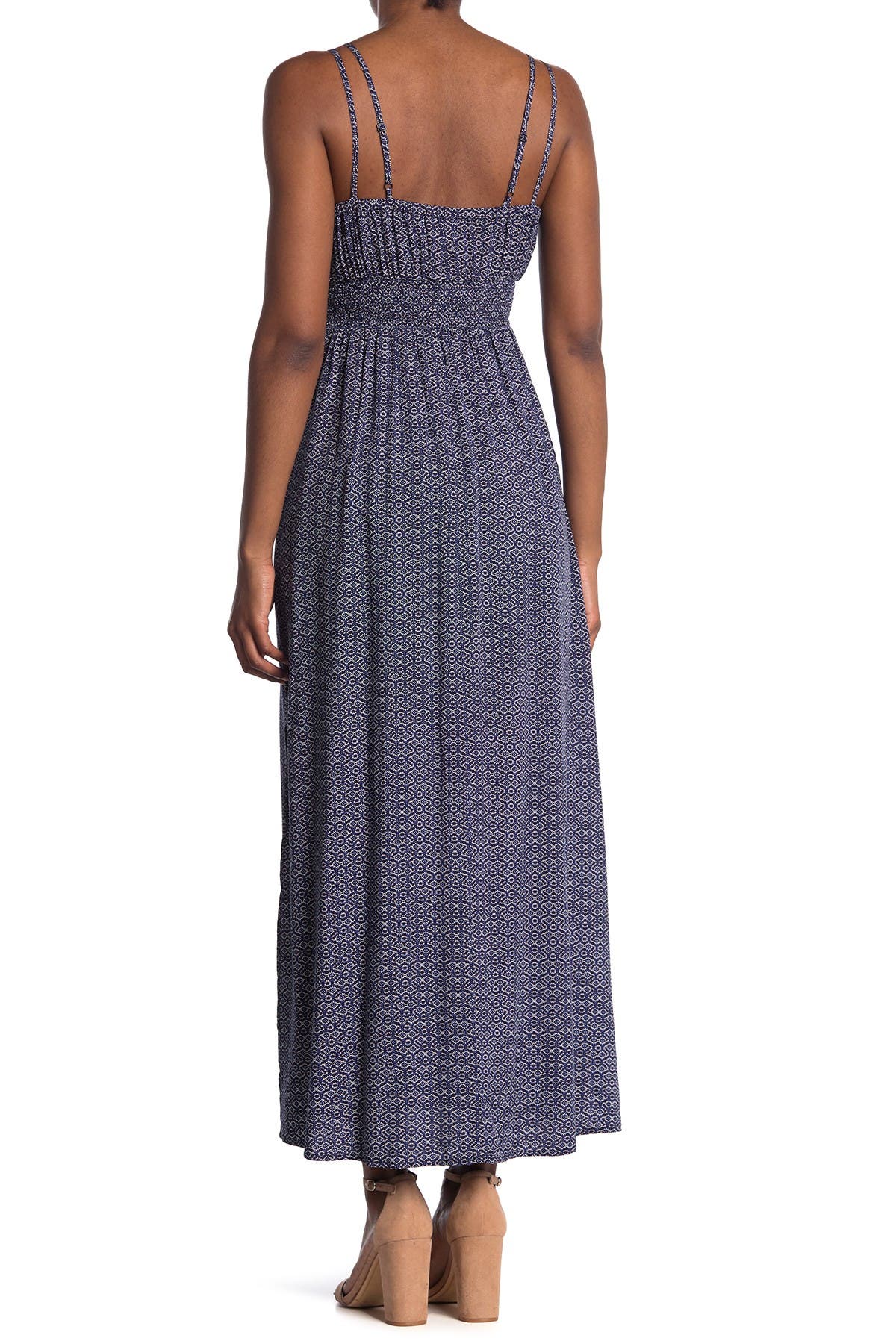 BAILEY BLUE Printed O-Ring Smocked Maxi Dress | Nordstromrack