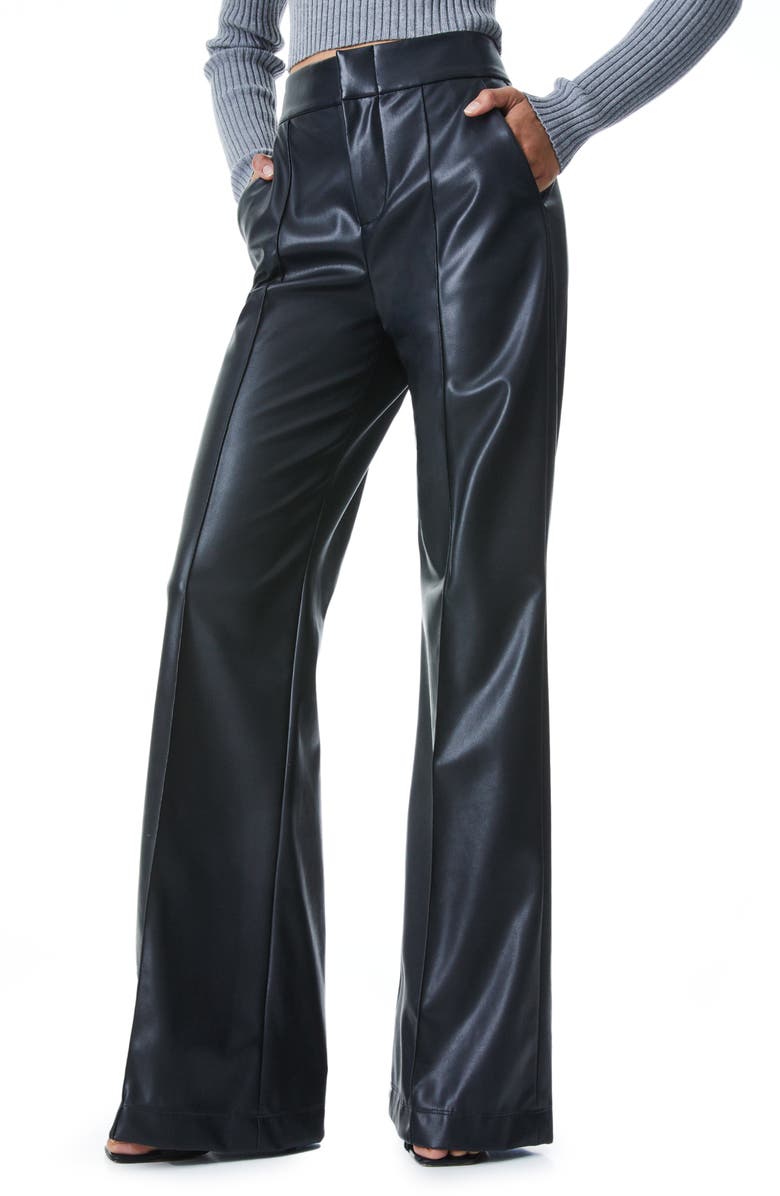Alice + Olivia Dylan High Waist Faux Leather Wide Leg Pants | Nordstromrack