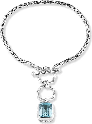 SAMUEL B. Sterling Silver Blue Topaz Toggle Bracelet | Nordstromrack