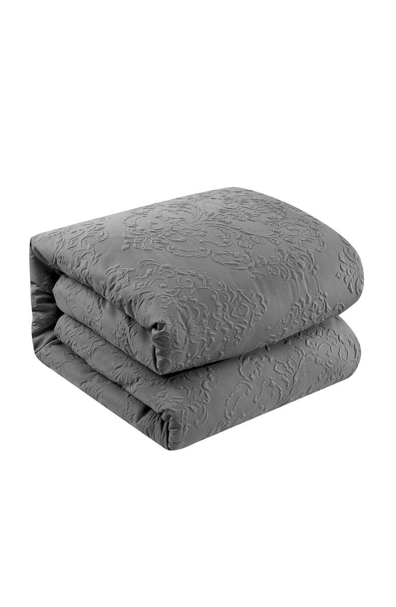 CHIC Magna Embossed Scroll Medallion Design Queen Comforter Set - Navy ...