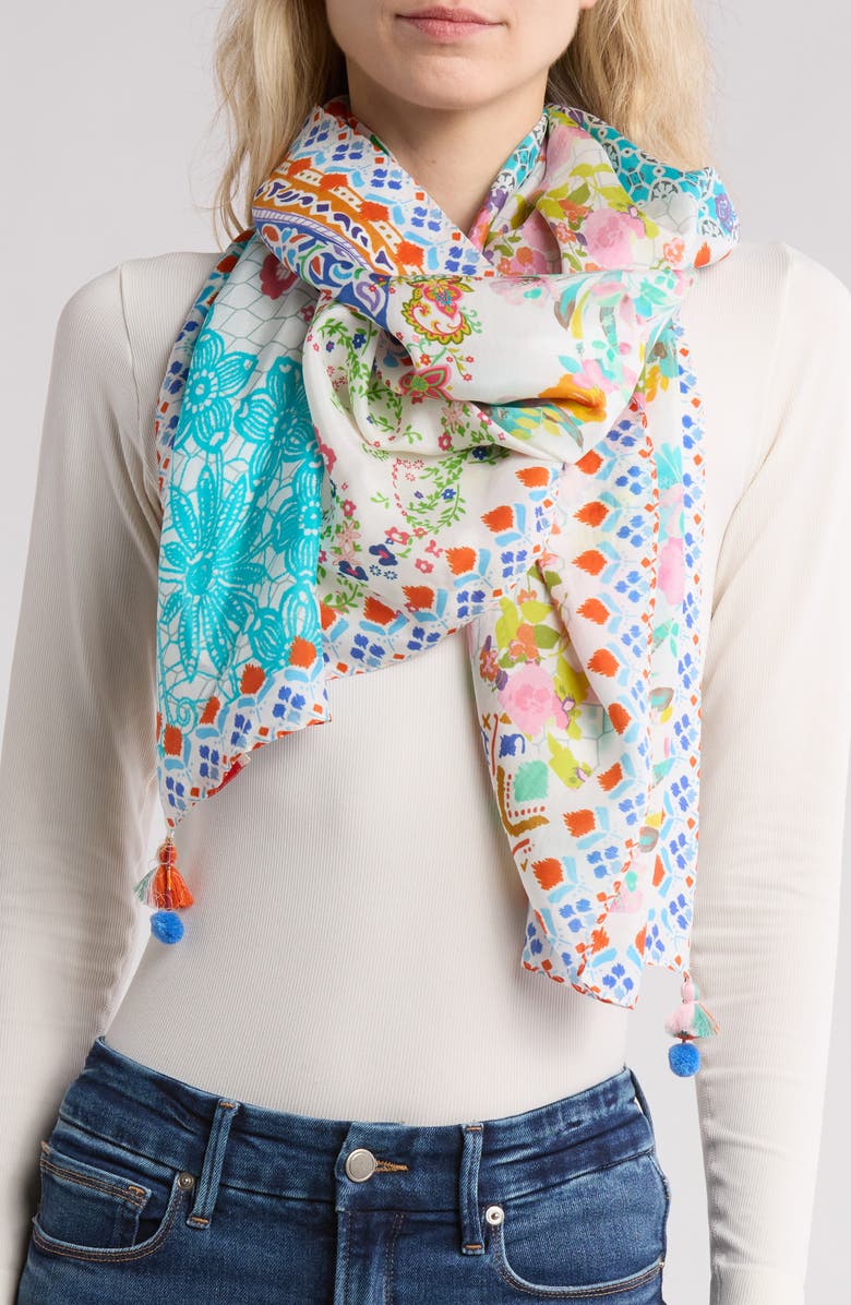 Vismaya Paisley Floral Print Silk Scarf | Nordstromrack