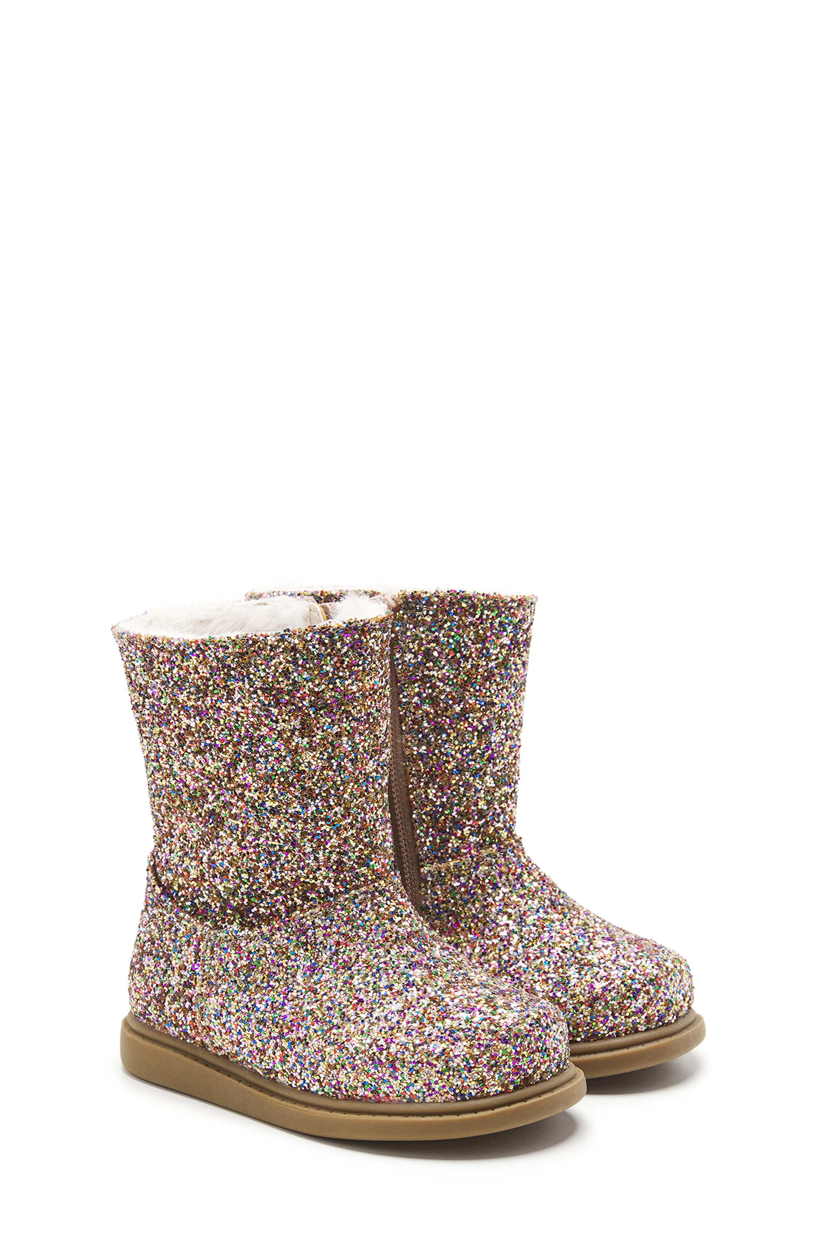 RACHEL SHOES Kids' Candi Faux Fur Lined Glitter Boot | Nordstromrack