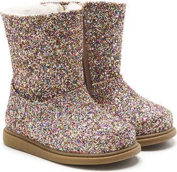 RACHEL SHOES Kids' Candi Faux Fur Lined Glitter Boot | Nordstromrack
