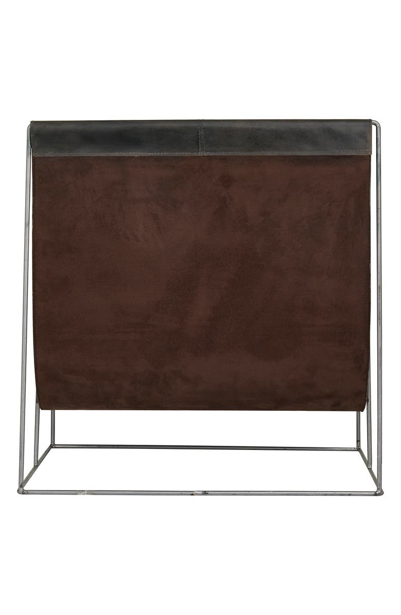 SONOMA SAGE HOME Black Leather 3-Slot Magazine Holder with Metal Stand ...