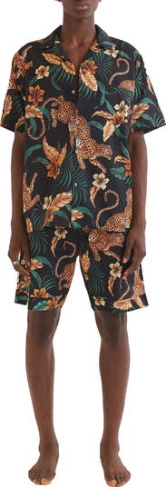 Desmond & Dempsey Cuban Print Cotton Short Pajamas | Nordstrom