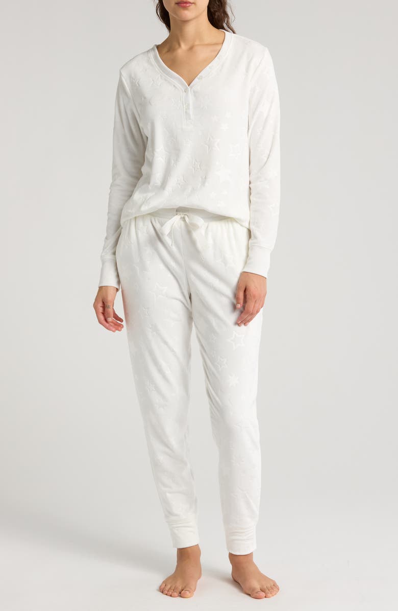 JACLYN Star Velour Henley Pajamas | Nordstromrack