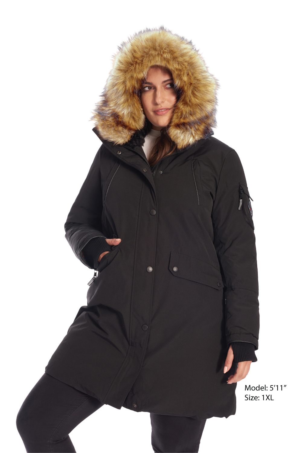 Alpine North LAURENTIAN PLUS SIZE - Vegan Down Long Parka Winter with ...