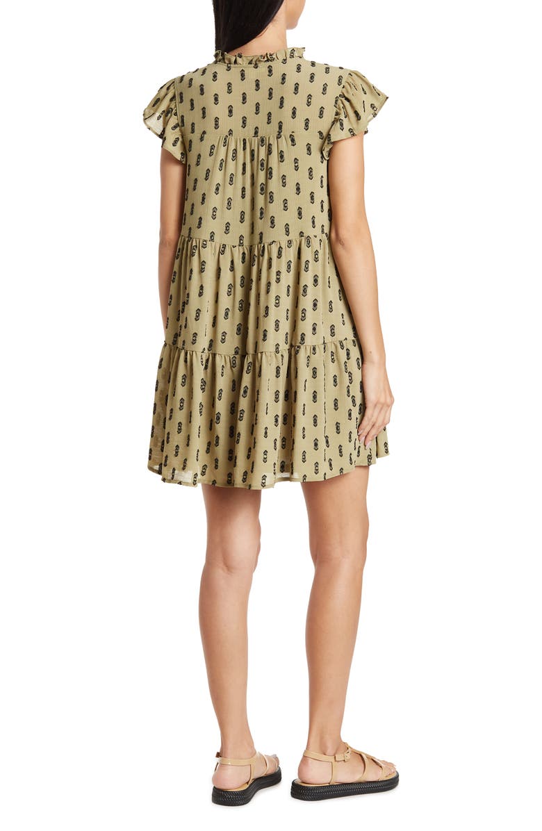 Blu Pepper Tie Neck Patterned Mini Dress | Nordstromrack