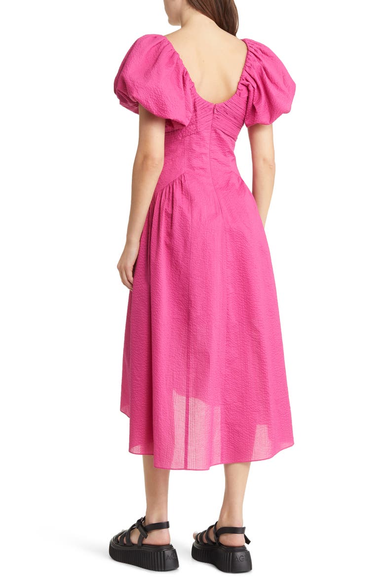 Puff Sleeve High-Low Cotton Dress (Women) | Nordstromrack