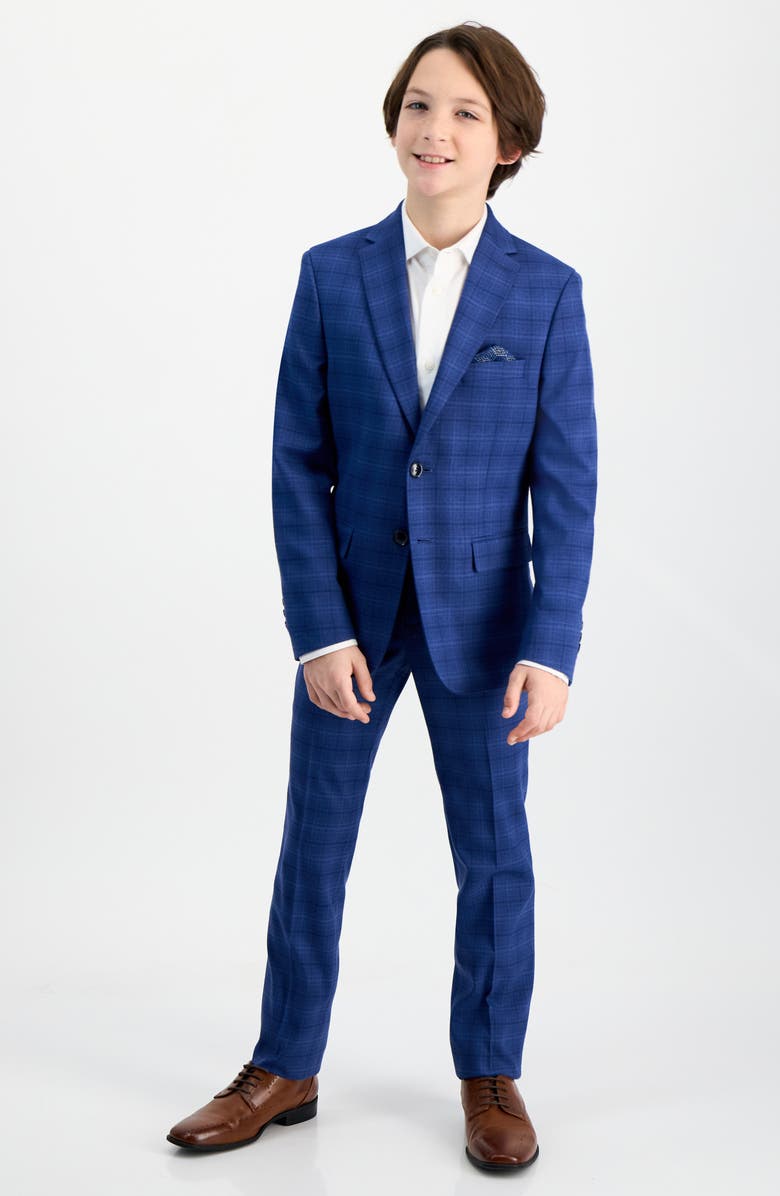 Tallia Kids' Navy Plaid Stretch Suit | Nordstromrack