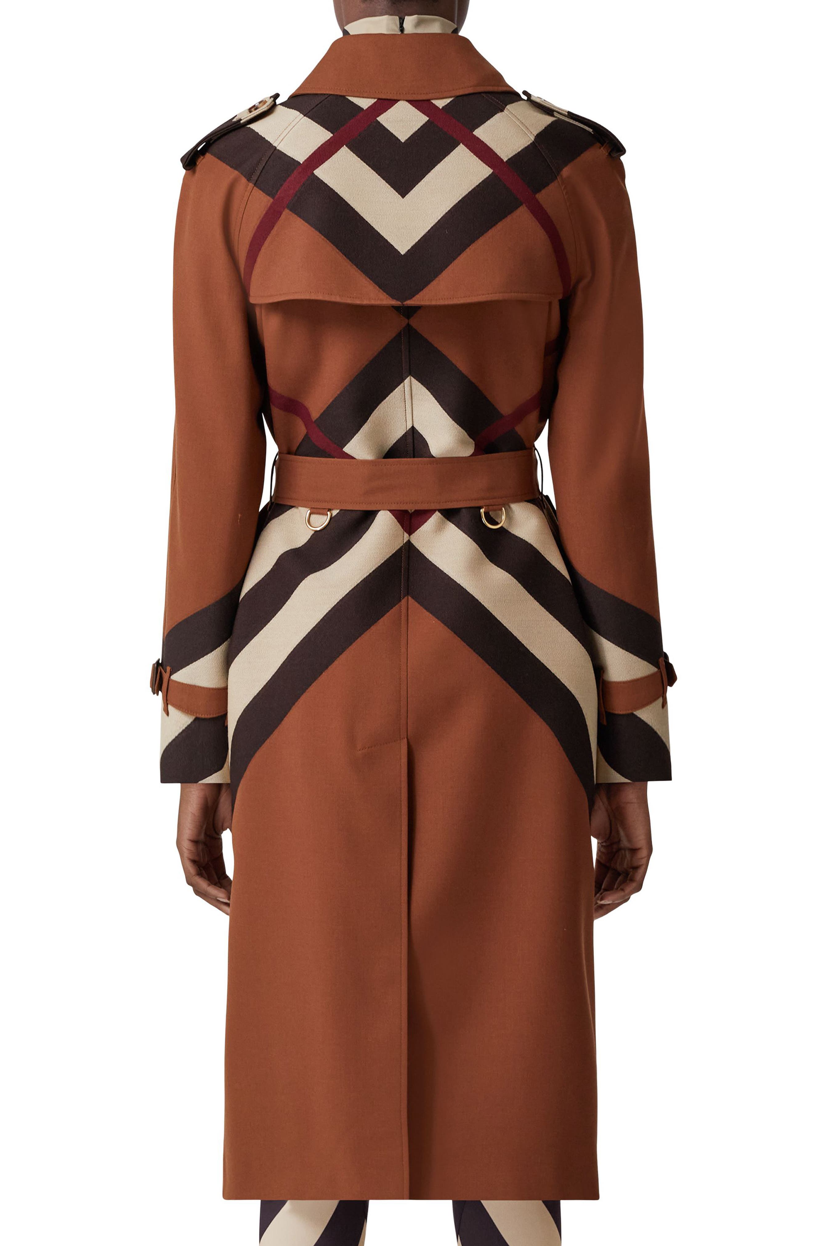 Burberry Waterloo Kissing Check Wool Trench Coat | Nordstrom