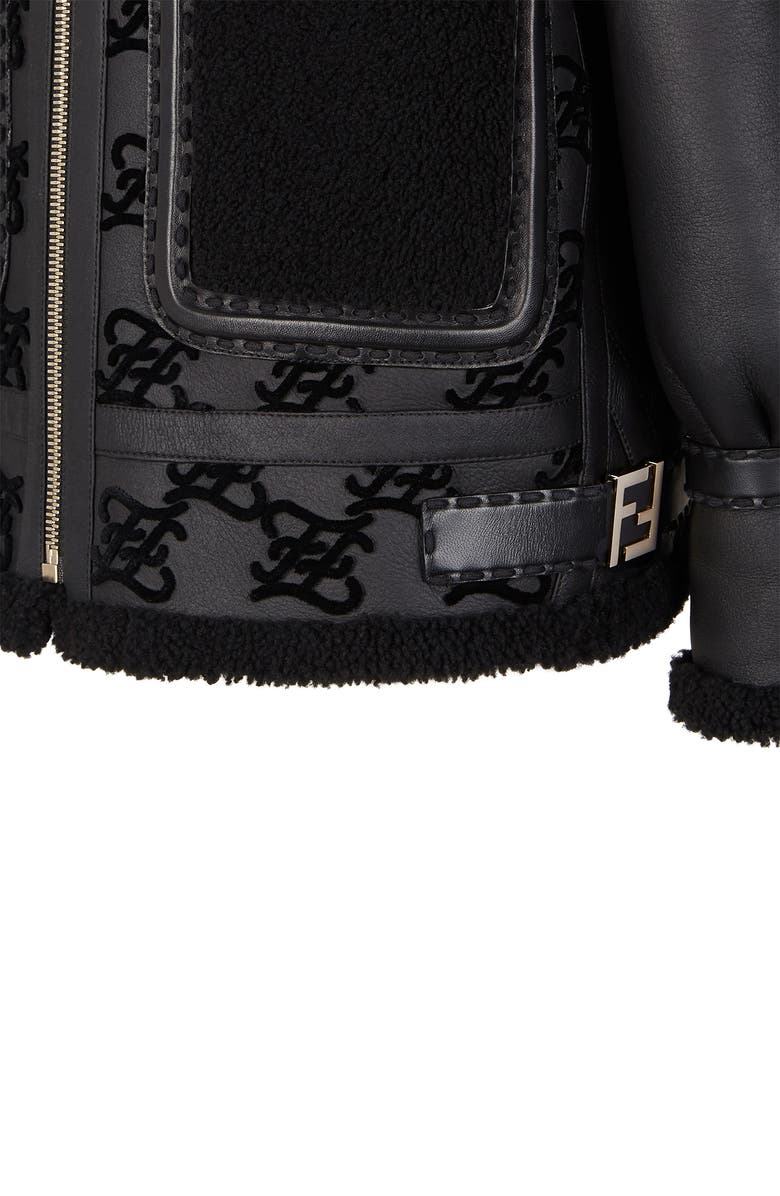 Fendi FF Karligraphy Genuine Shearling Coat | Nordstrom