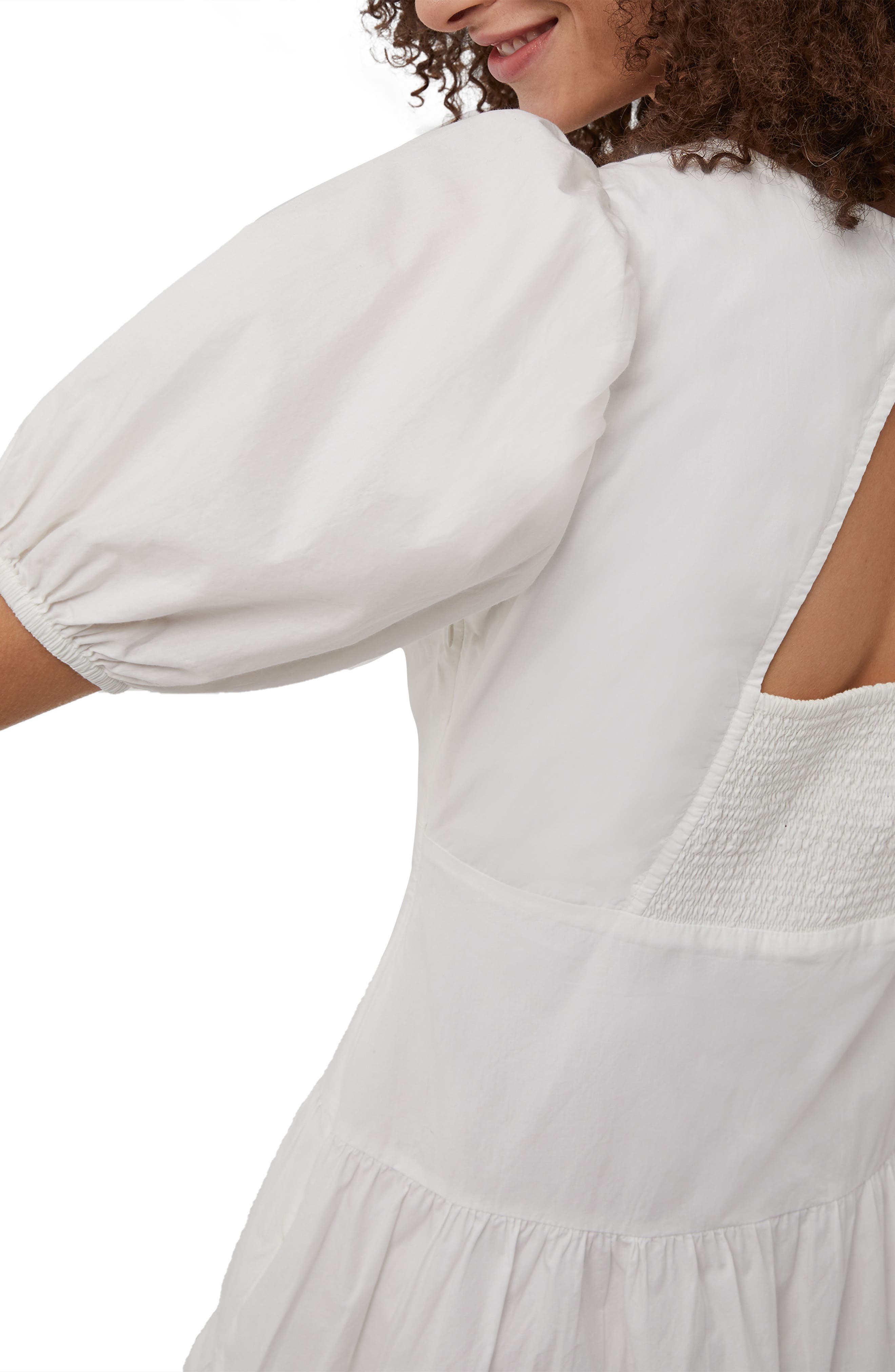 French Connection Birch Poplin Puff Sleeve Minidress | Nordstrom