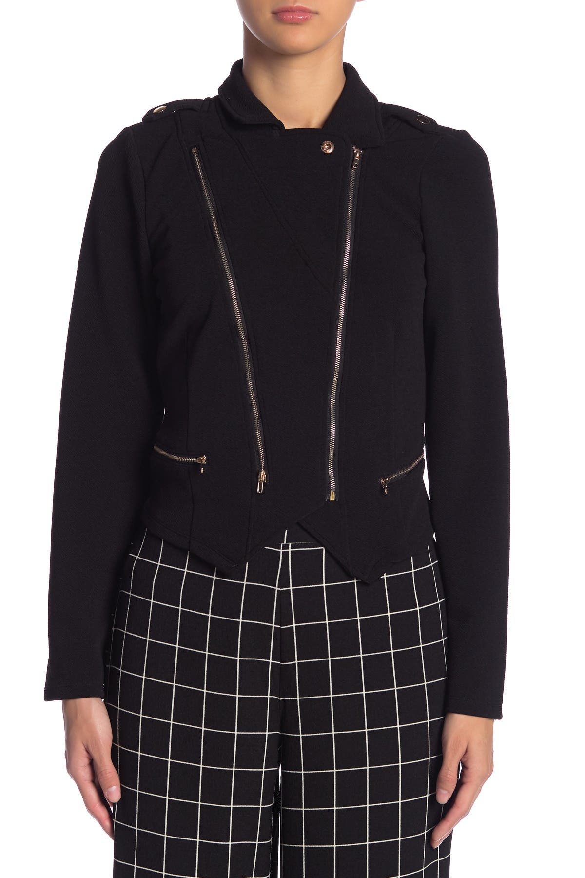 Blu Pepper Textured Knit Double Zipper Jacket | Nordstromrack