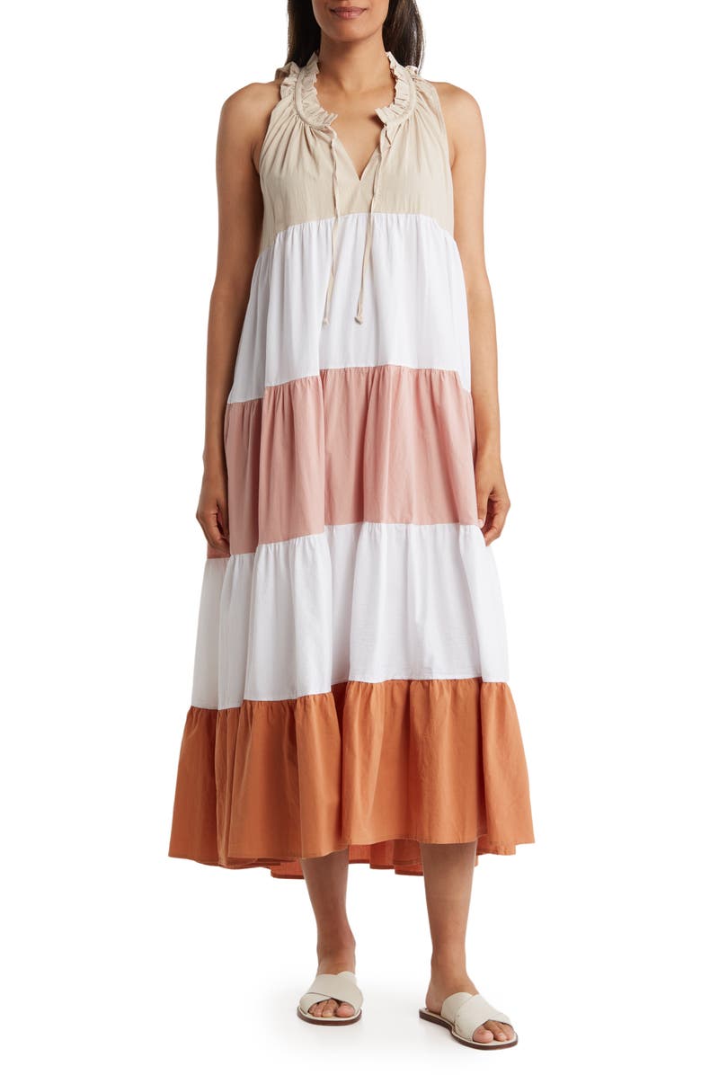 STITCHDROP Ruffle Colorblock Tiki Bar Maxi Dress | Nordstromrack