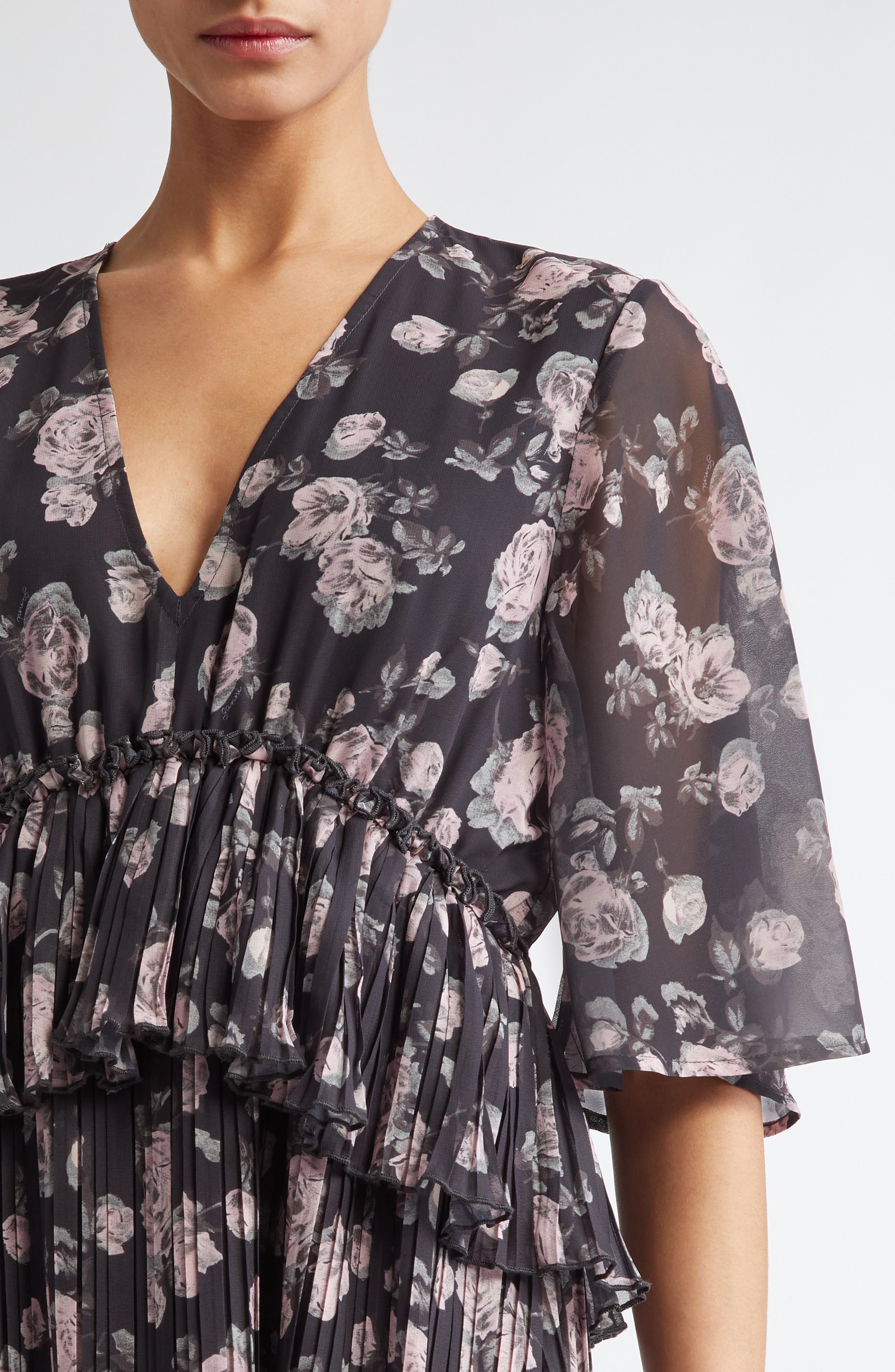 Ganni Floral Georgette Minidress | Nordstromrack