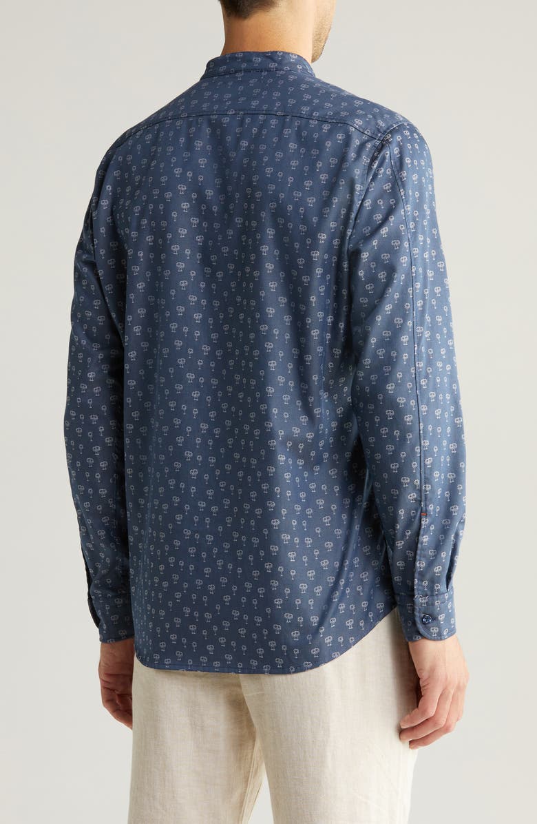 BOSS Race Band Collar Stretch Cotton Button-Up Shirt | Nordstromrack