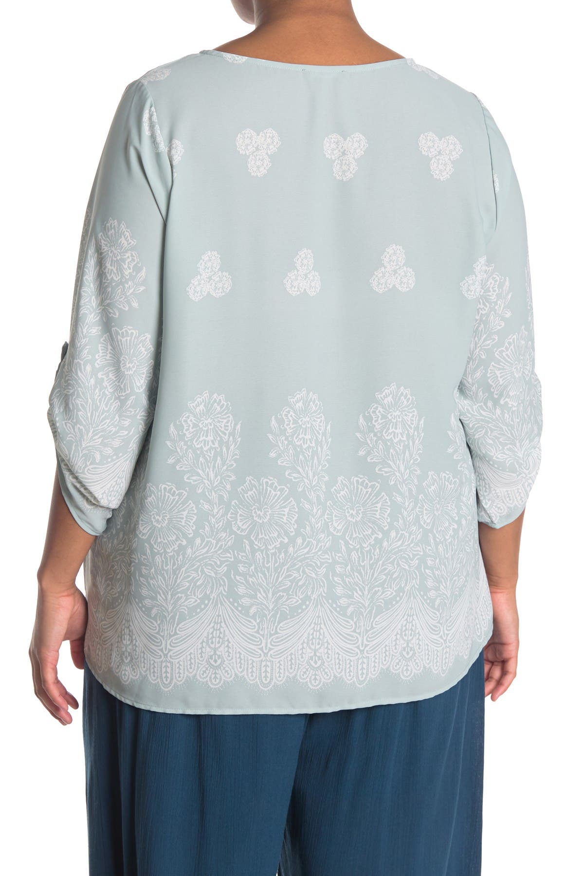 TUA Printed Woven Split Neck Top | Nordstromrack