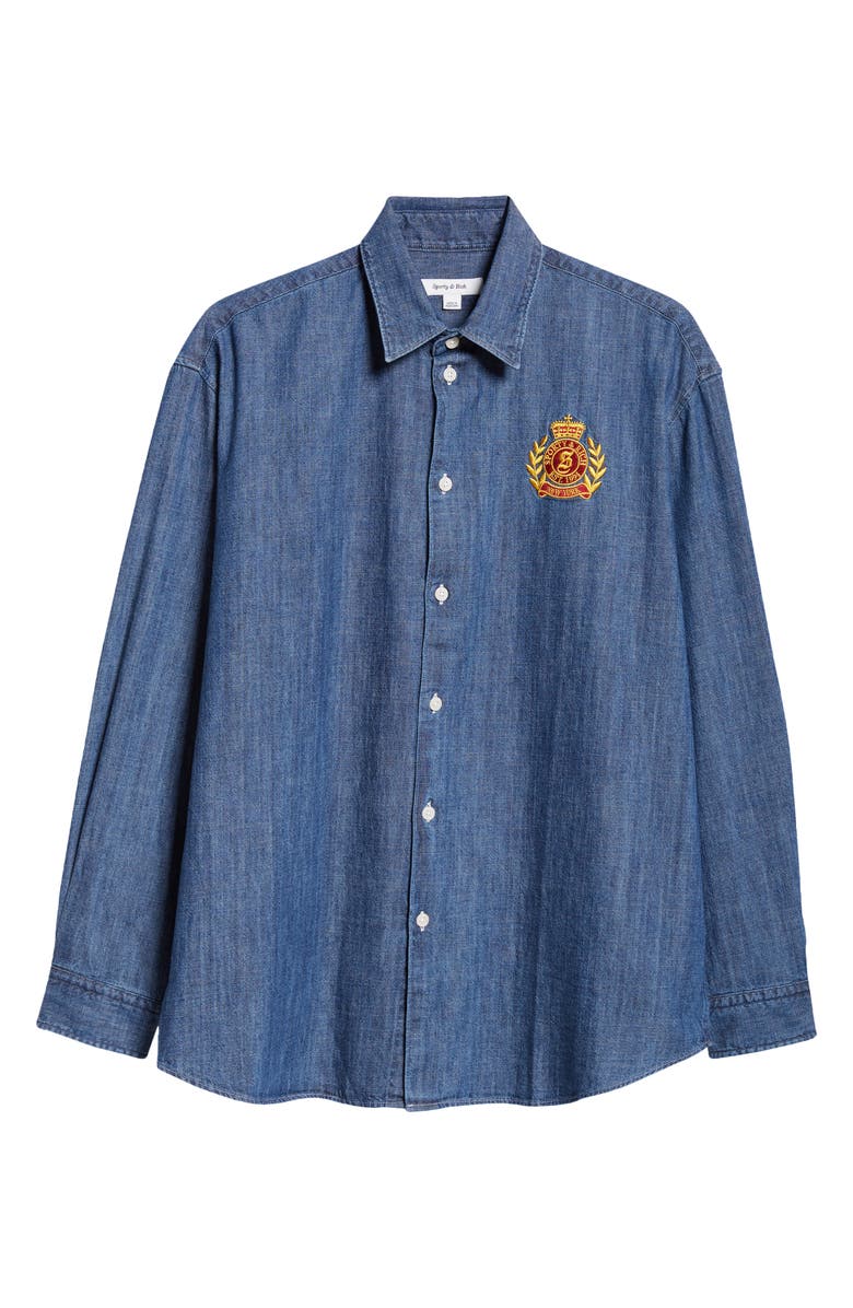 Sporty & Rich Crest Denim Button-Up Shirt | Nordstromrack