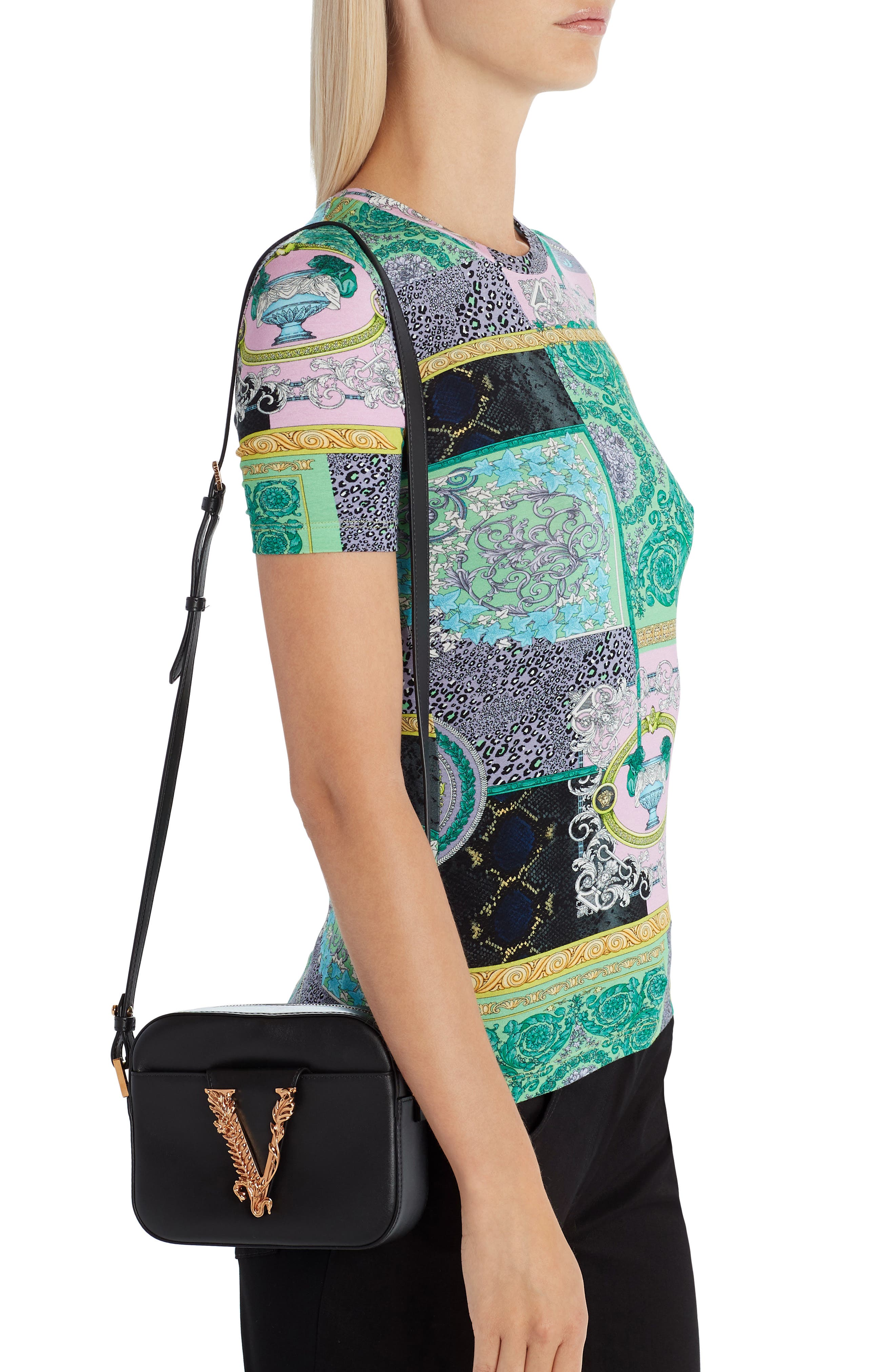 Versace First Line Versace Virtus Leather Camera Crossbody Bag | Nordstrom