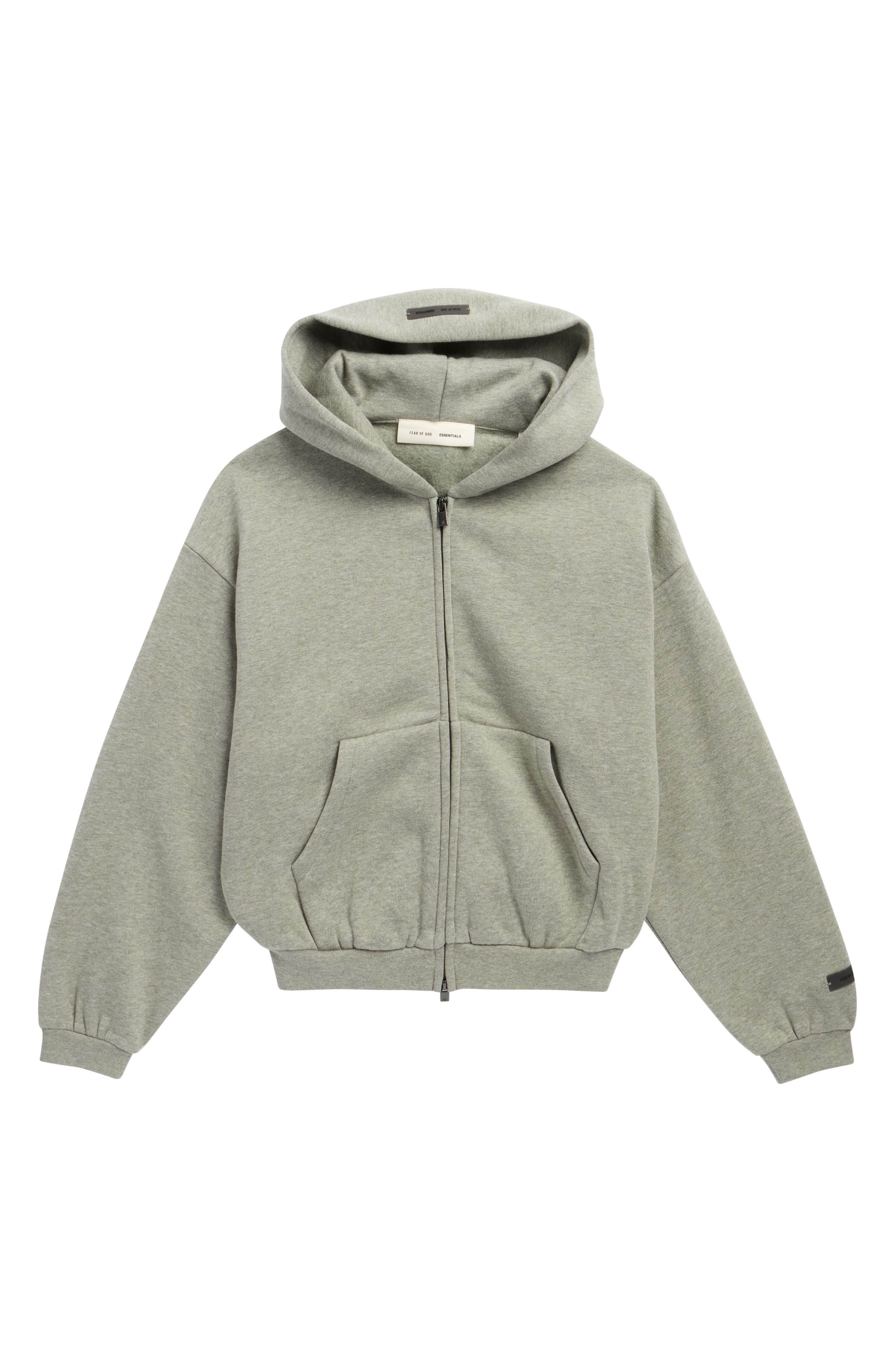 Fear of God Essentials Kids' Metallic Logo Full Zip Fleece Hoodie ...