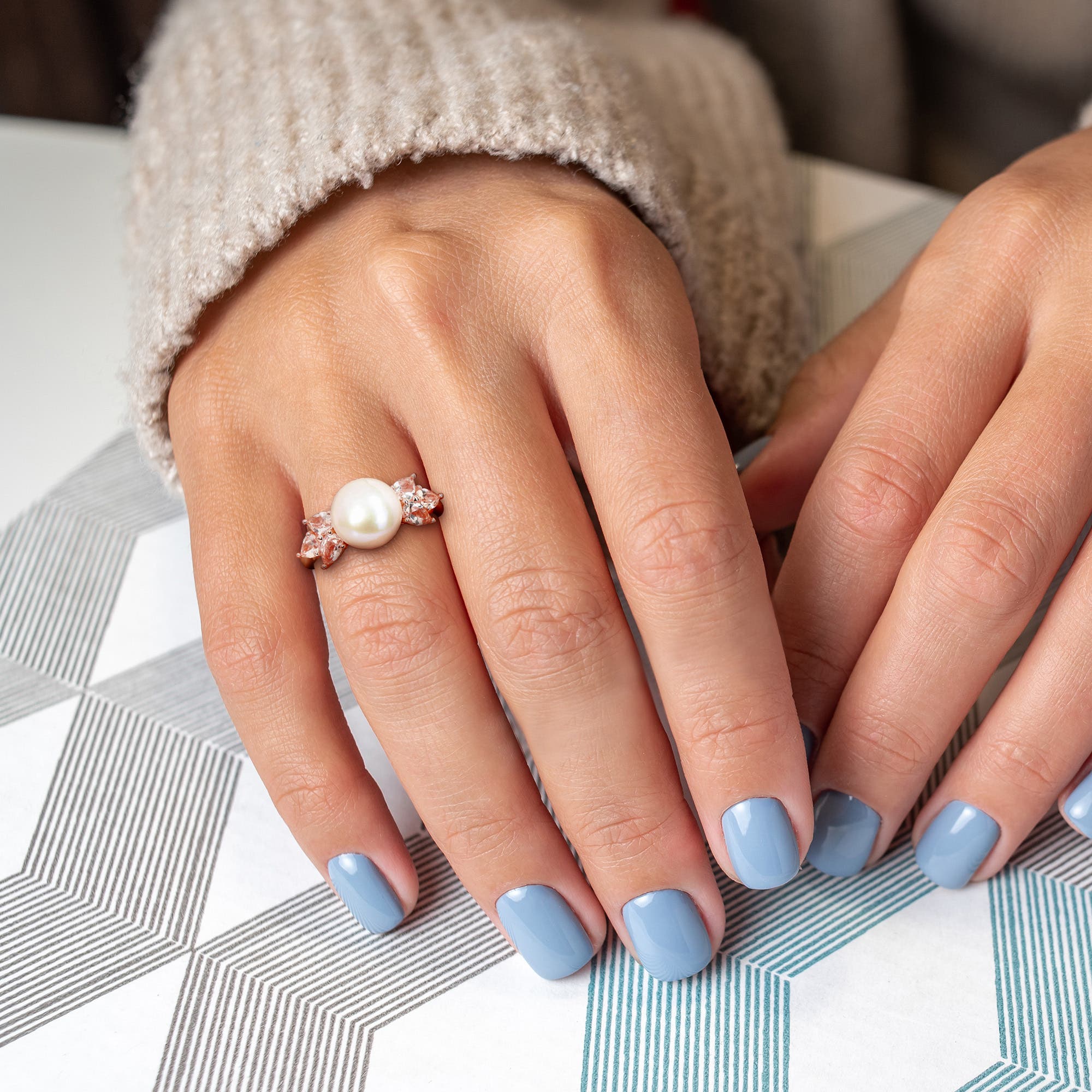 Julianna B. Cultured Pearl & Morganite Cocktail Ring 14k | Nordstrom