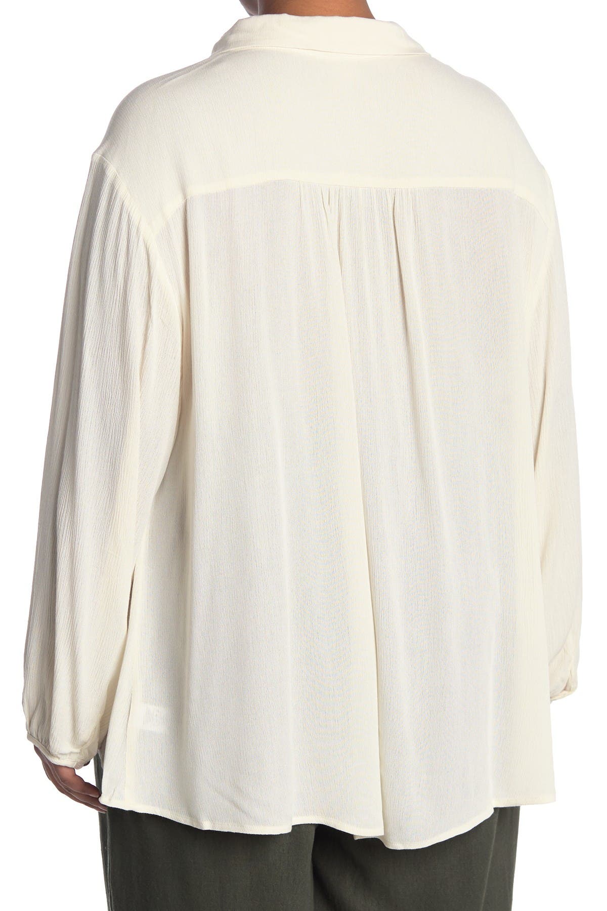 Pleione Pleated Tie Hem Button-Down Blouse | Nordstromrack