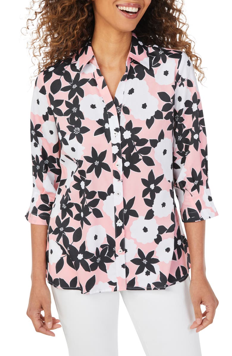 Foxcroft Meryl Floral Cotton Button-Up Shirt | Nordstromrack