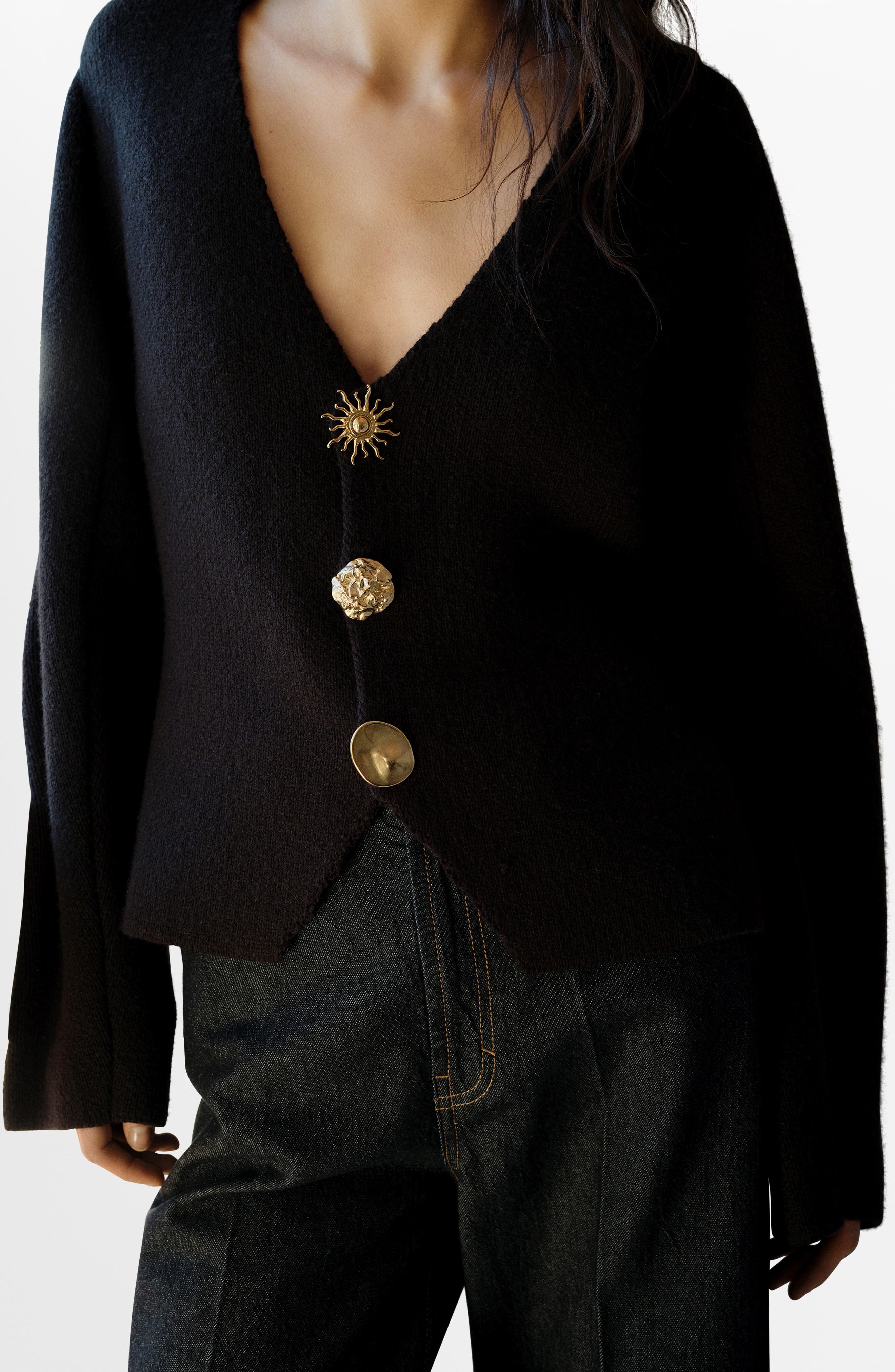 MANGO Mixed Button Cardigan | Nordstromrack
