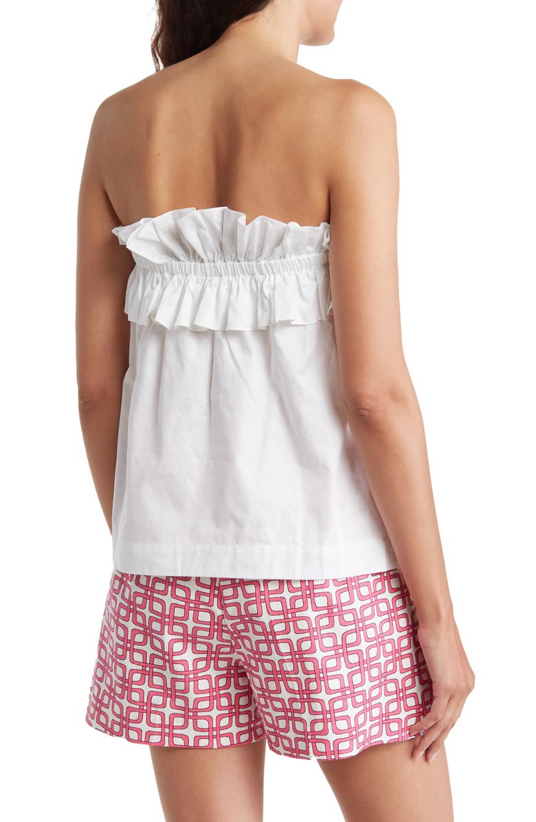 Trina Turk Prosper Ruffle Organic Cotton Strapless Top | Nordstromrack