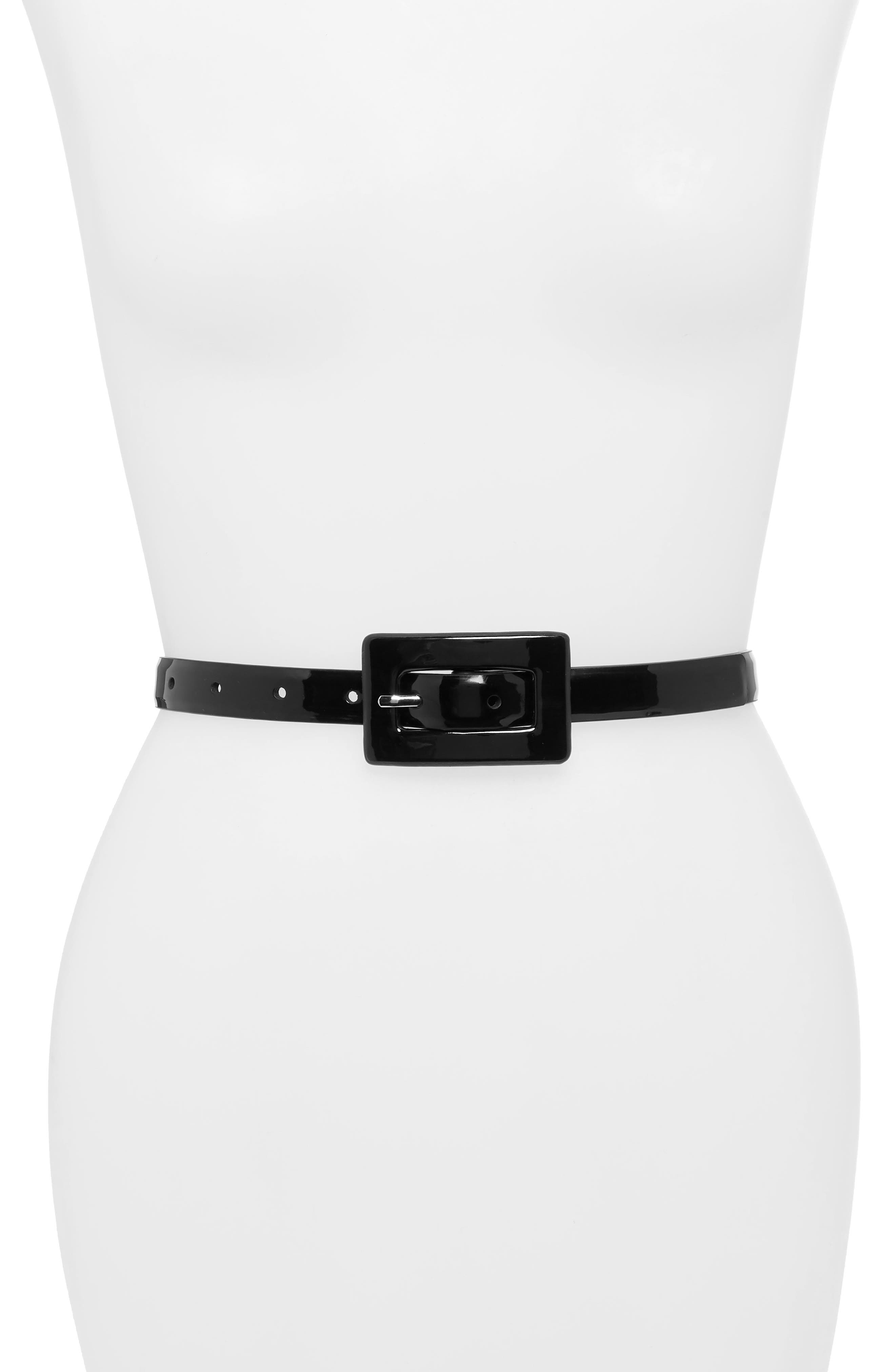 Halogen® Covered Buckle Skinny Belt | Nordstrom
