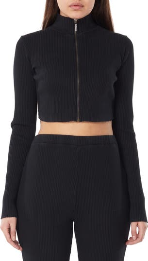 elevenparis Cotton Blend Rib Crop Jacket | Nordstromrack