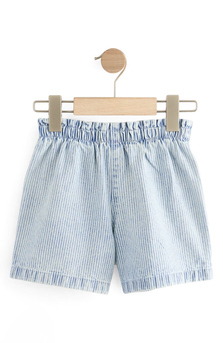 NEXT Kids' Floral Embroidery Stripe Denim Shorts | Nordstromrack