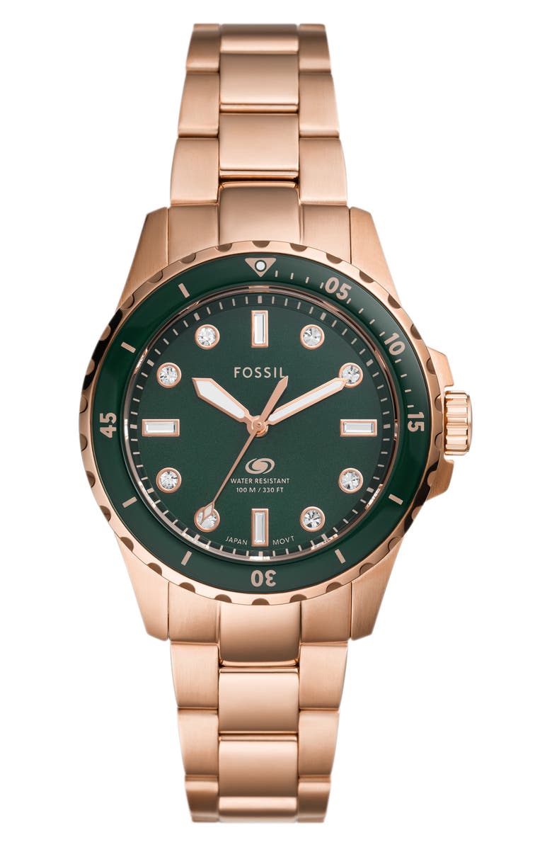 Fossil Blue Dive Crystal Quartz Bracelet Watch, 36mm | Nordstromrack