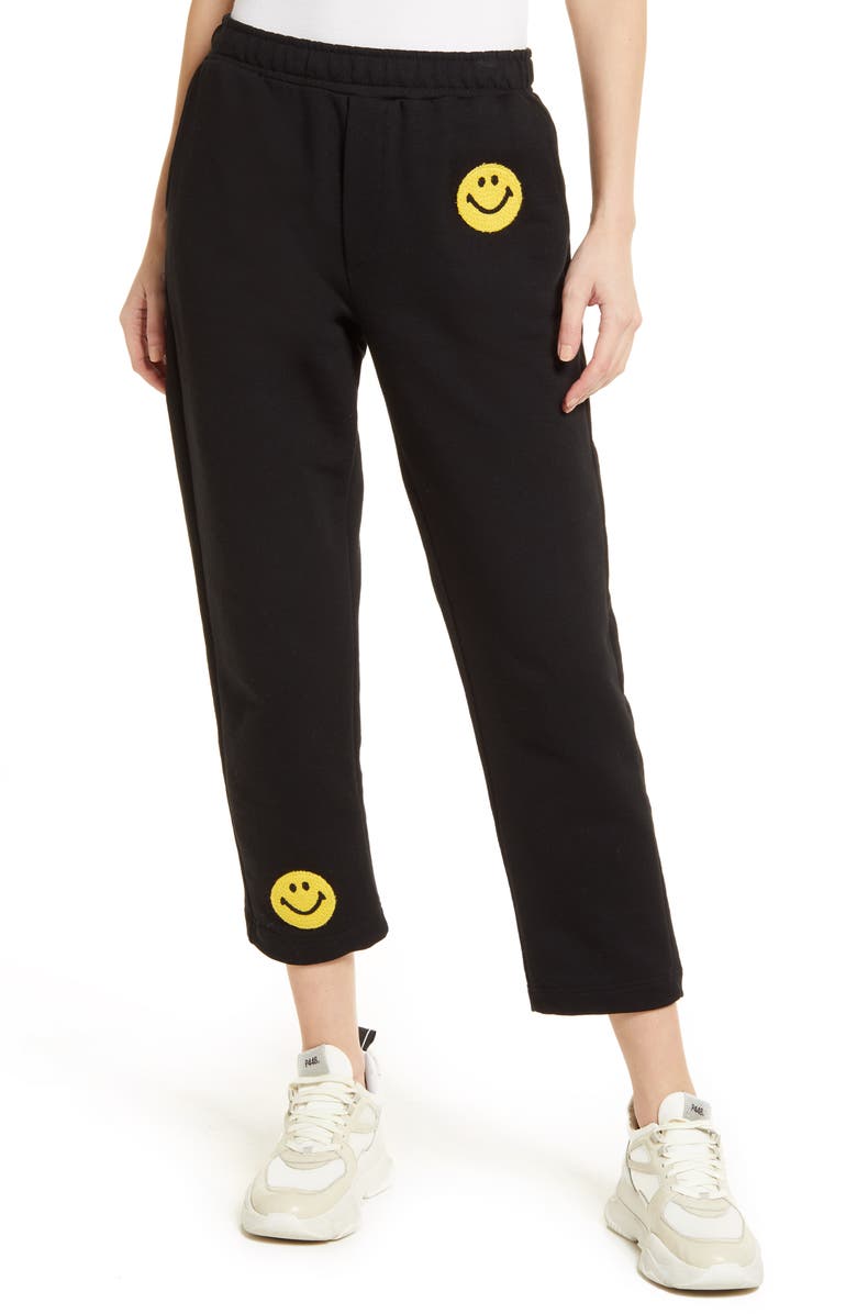 JOSHUAS Smiley® x JOSHUAS Unisex Smile Patch Cotton Crop Sweatpants ...