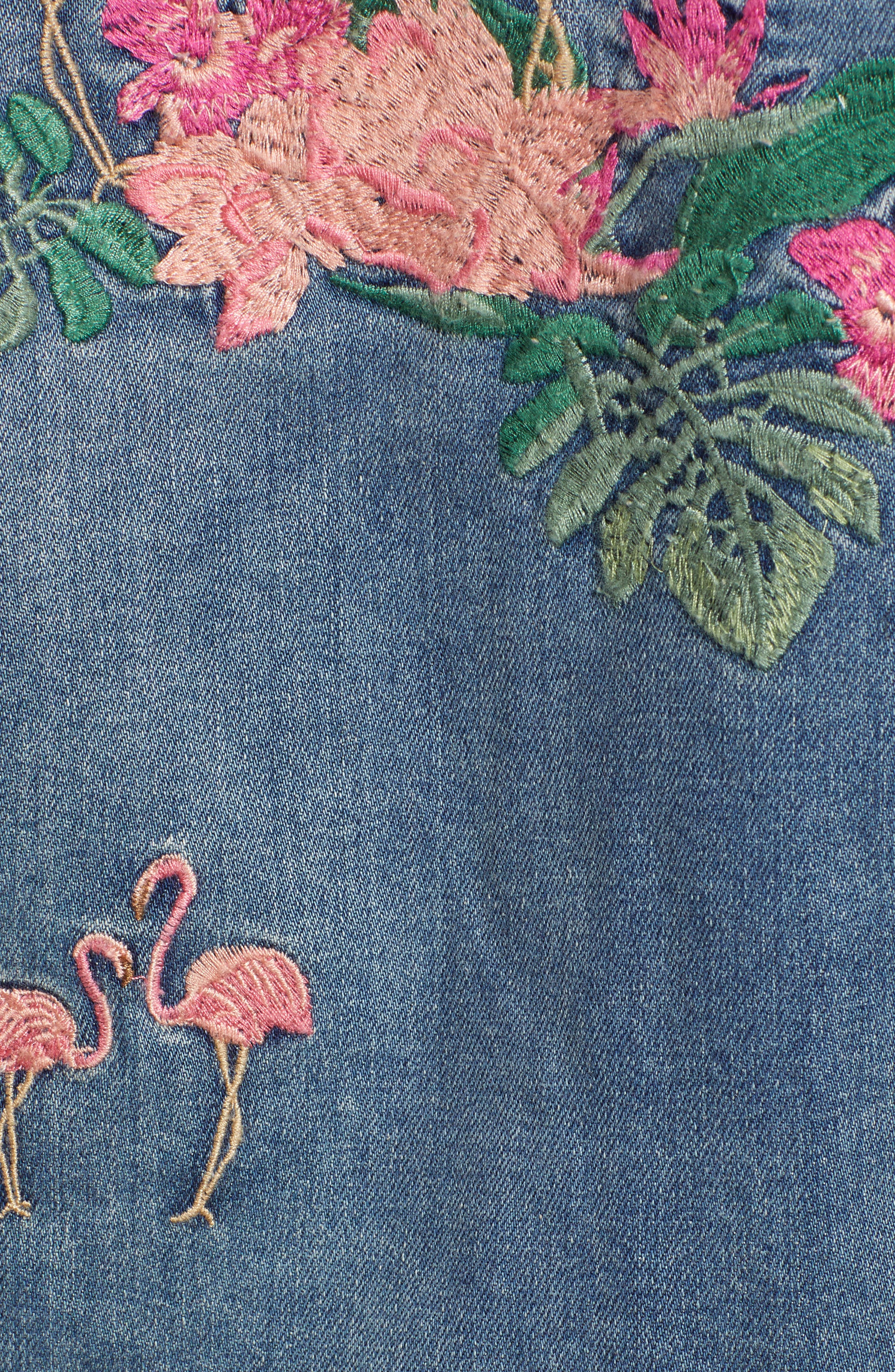 Billy T Flamingo Embroidered Denim Jacket | Nordstrom