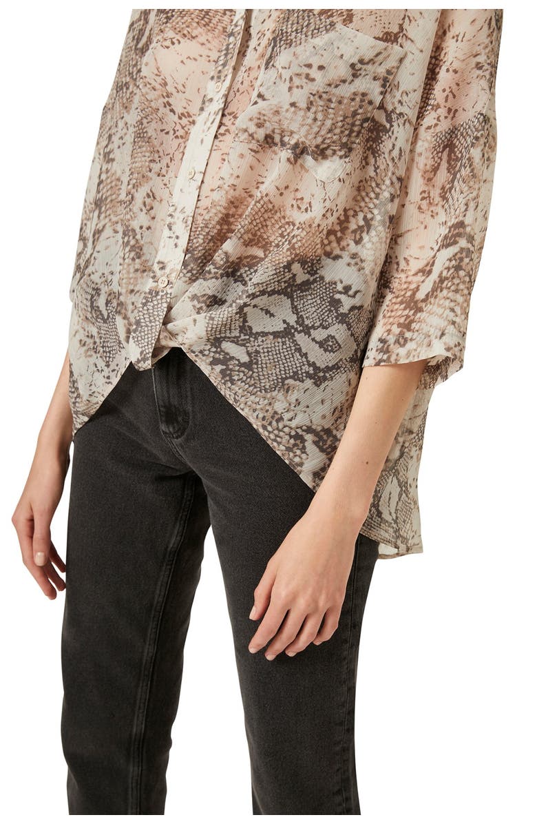 French Connection Danae Snakeskin Crepe Blouse | Nordstromrack